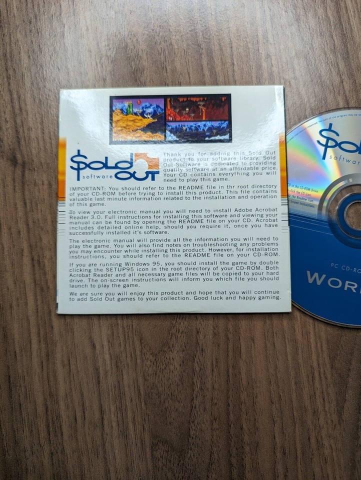 Worms PC Game CD-Rom Team 17 Sold Out Software In Cardboard Sleeve | eBay