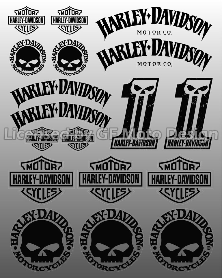 Harley Chopper Sportster Dyna Stickers Softail decals V-Rod Iron Glide ...