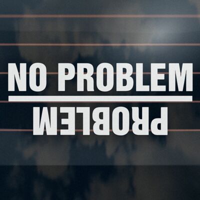 NO PROBLEM / PROBLEM sticker 210mm drift flip rolled offroad 4x4 vinyl ...