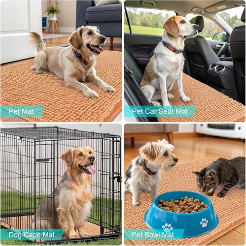 Pet Rug Super Absorbent Microfiber Dog door Mat Non-Slip Machine ...