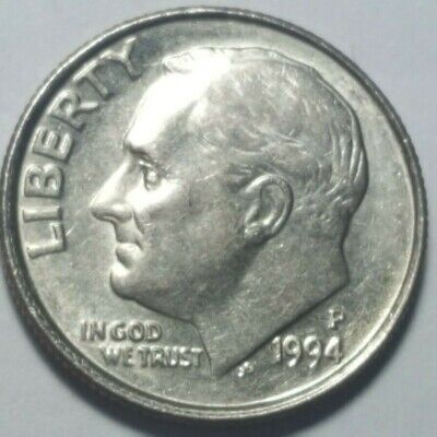 1994 P Roosevelt Dime Obverse Double Rim "Railroad Rim" North West ...