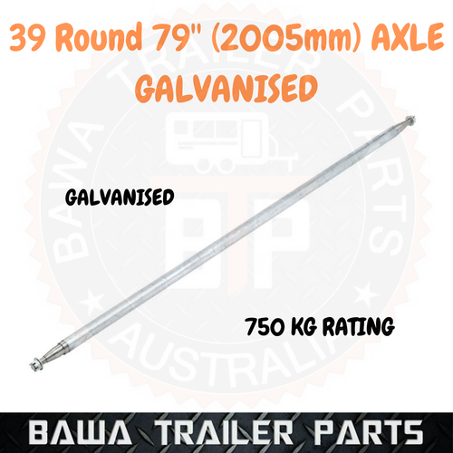 Galvanised 39mm Round Axle 79" long (2005mm)! 750kg rating! Trailer ...