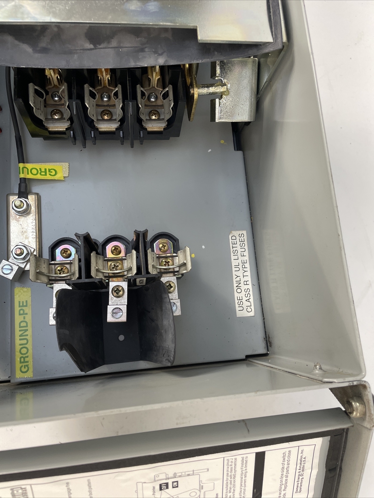 SIEMENS SLID3624GGM SENTRON FUSIBLE SWITCH BUSS PLUG, 60 AMP 600V ...