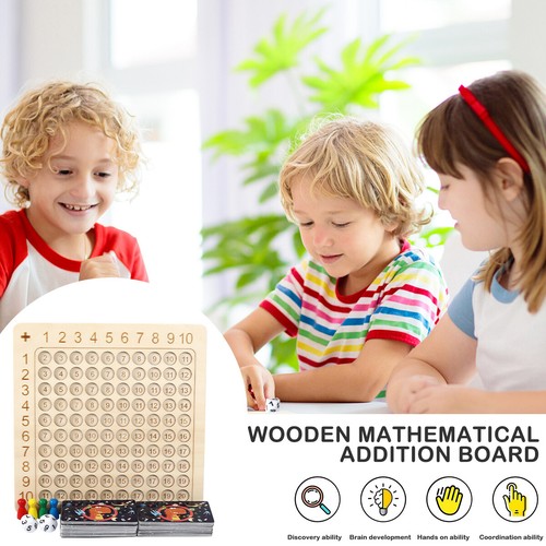 Wooden Math Addition Board Toy Montessori Math Learning Table ...