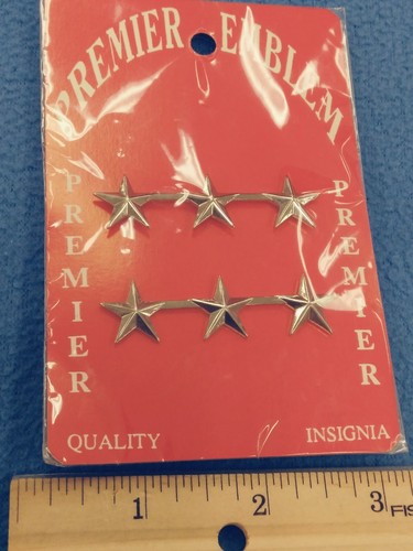3 STAR LIEUTENANT LT GENERAL SET - COLLAR PINS - PREMIER EMBLEM | eBay