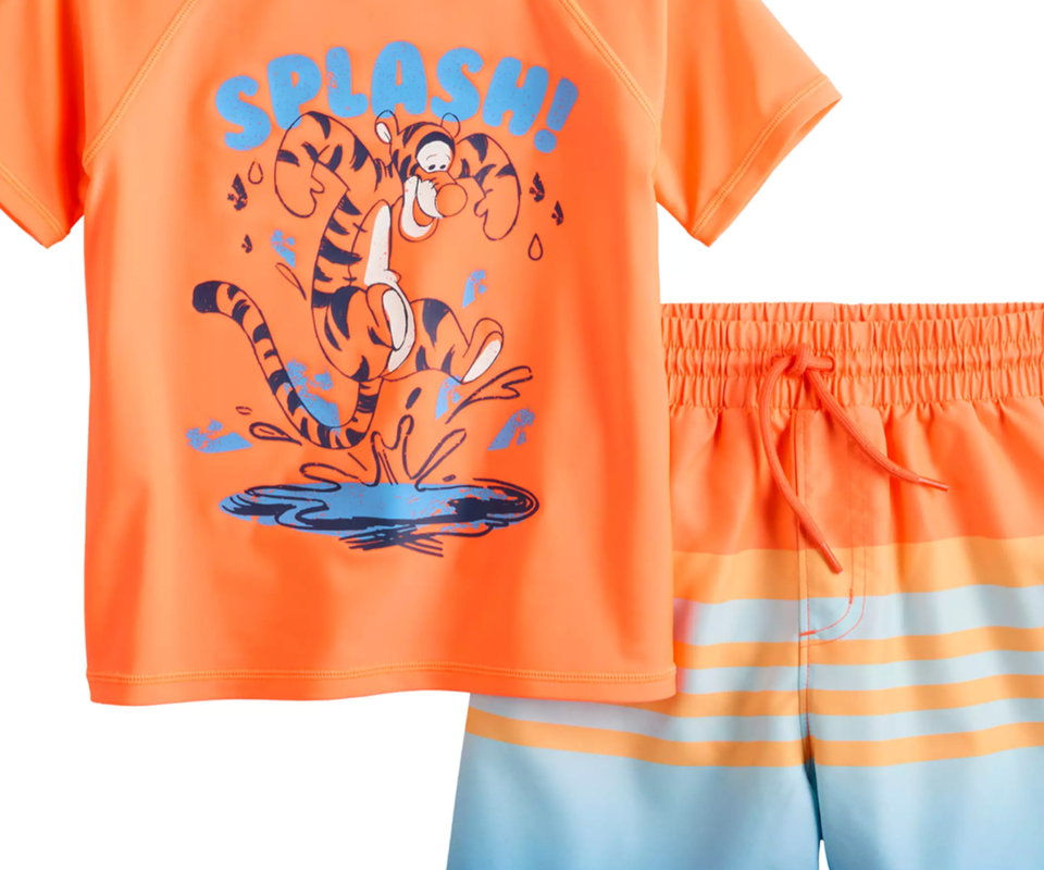 Disney Tigger Swim Trunks Rash Guard Swimsuit Swim Set 2T 3T 4T 5T ...