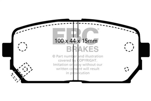 EBC Brakes Disc Brake Pad Set - Rear Redstuff Premium Street FMSI D1296 ...