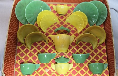 Akro Agate Little American Maid Tea Set 21 pc. Vintage 1930's | eBay