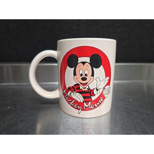 Vintage 1990's Disney Mickey Mouse Club Cup Mug White w/ Classic Logo ...