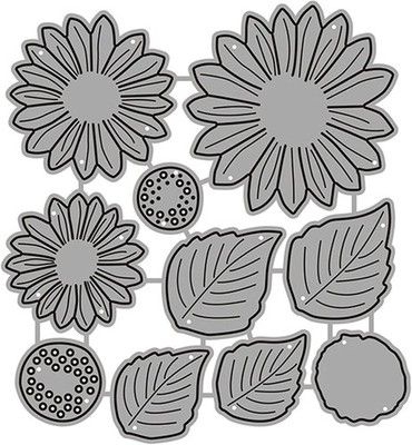 Sunflowers Metal Cutting Dies Stencil 3.9x4.2 Inch Flowers Die-Cuts Set ...