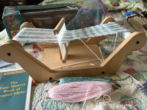 Harrisville Designs EASY WEAVER FABRIC WEAVING LOOM wood RAINBOW WOOL ...