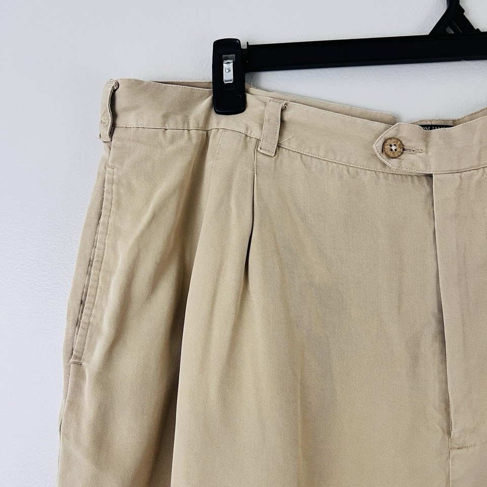 Tom James Khaki Beige Pleated Shorts Super Soft 100% Tencel Resort Wear ...