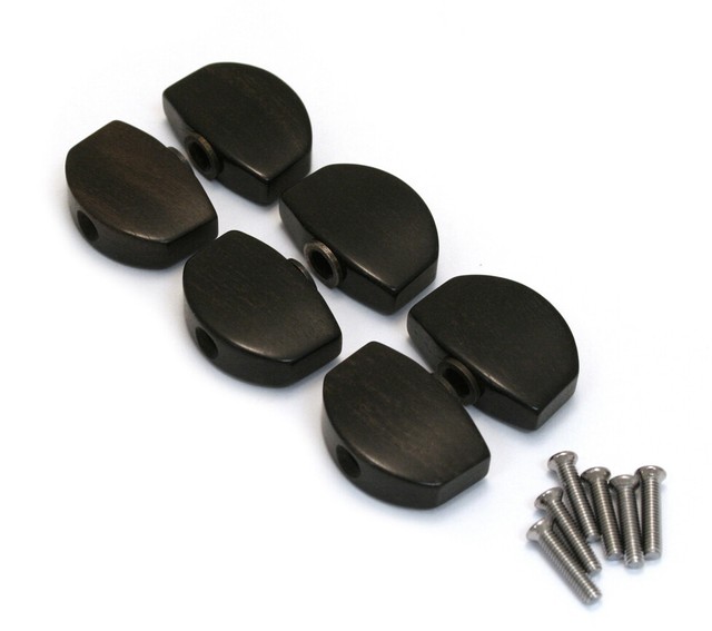 (6) Large Ebony Wood Buttons for Schaller Guitar Tuners Tuning Keys M6 ...