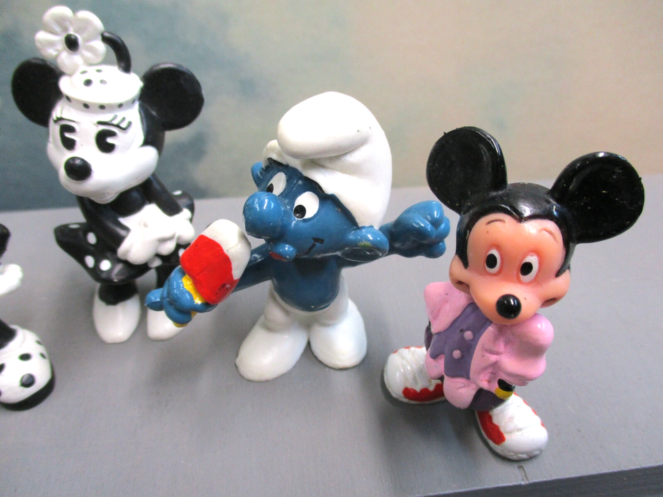Walt Disney Mickey Minnie Mouse Bully, Smurf Schleich, Applause Vinyl ...