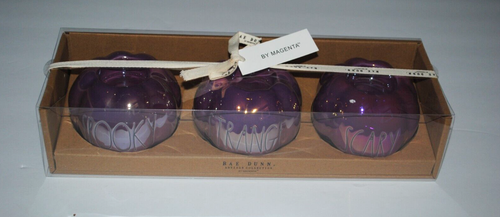 RAE DUNN HALLOWEEN SET OF 3 SPOOKY STRANGE SCARY PUMPKIN TEA LIGHT ...