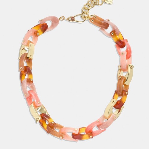 Coach Chunky Resin Signature C Link Necklace Multicolored | eBay