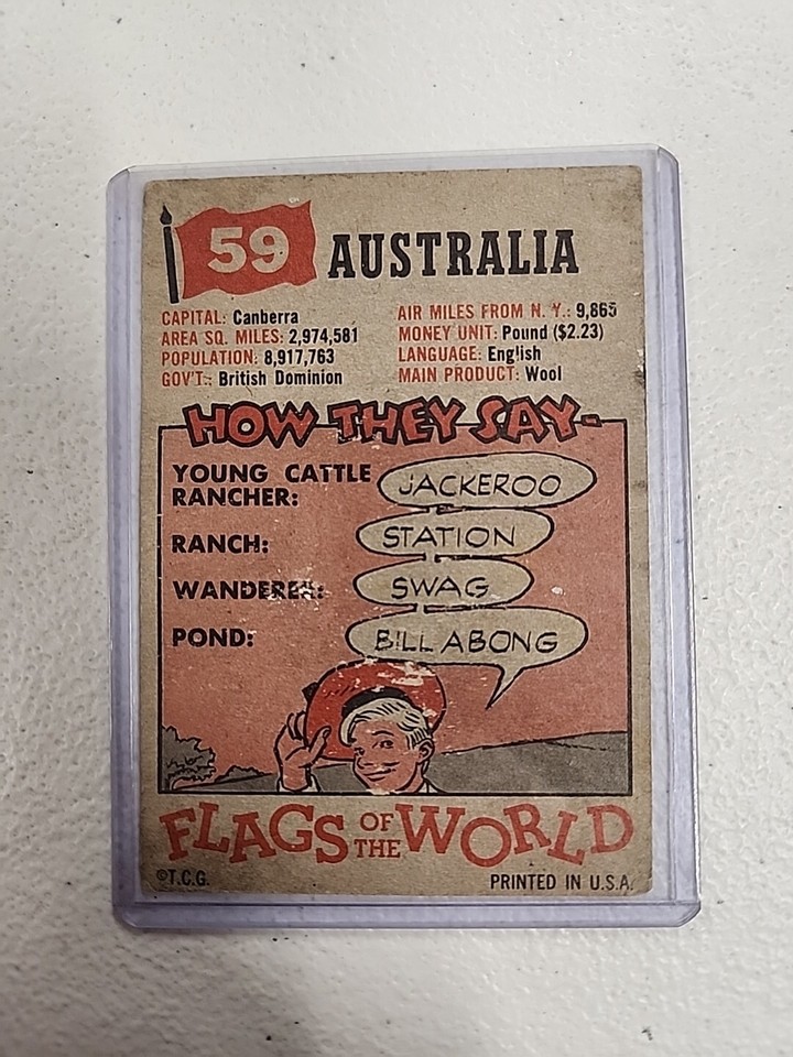 1956 TOPPS FLAGS #59 Australia | eBay