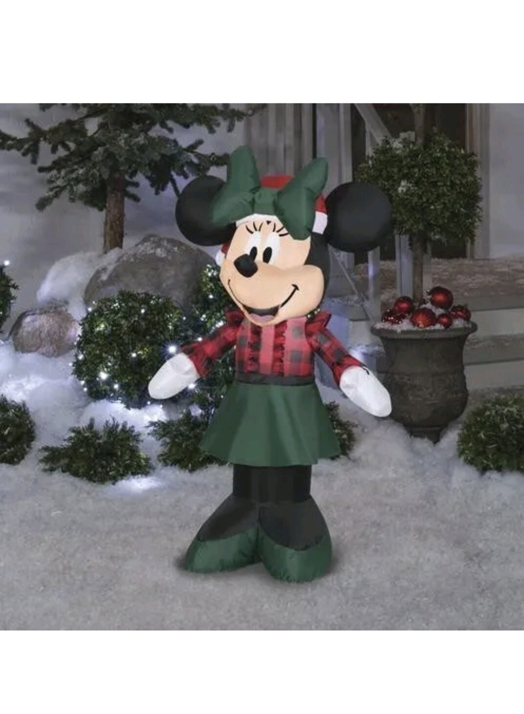 3.5 Ft Tall Minnie Mouse Inflatable LED Lighted Outdoor Yard Christmas ...