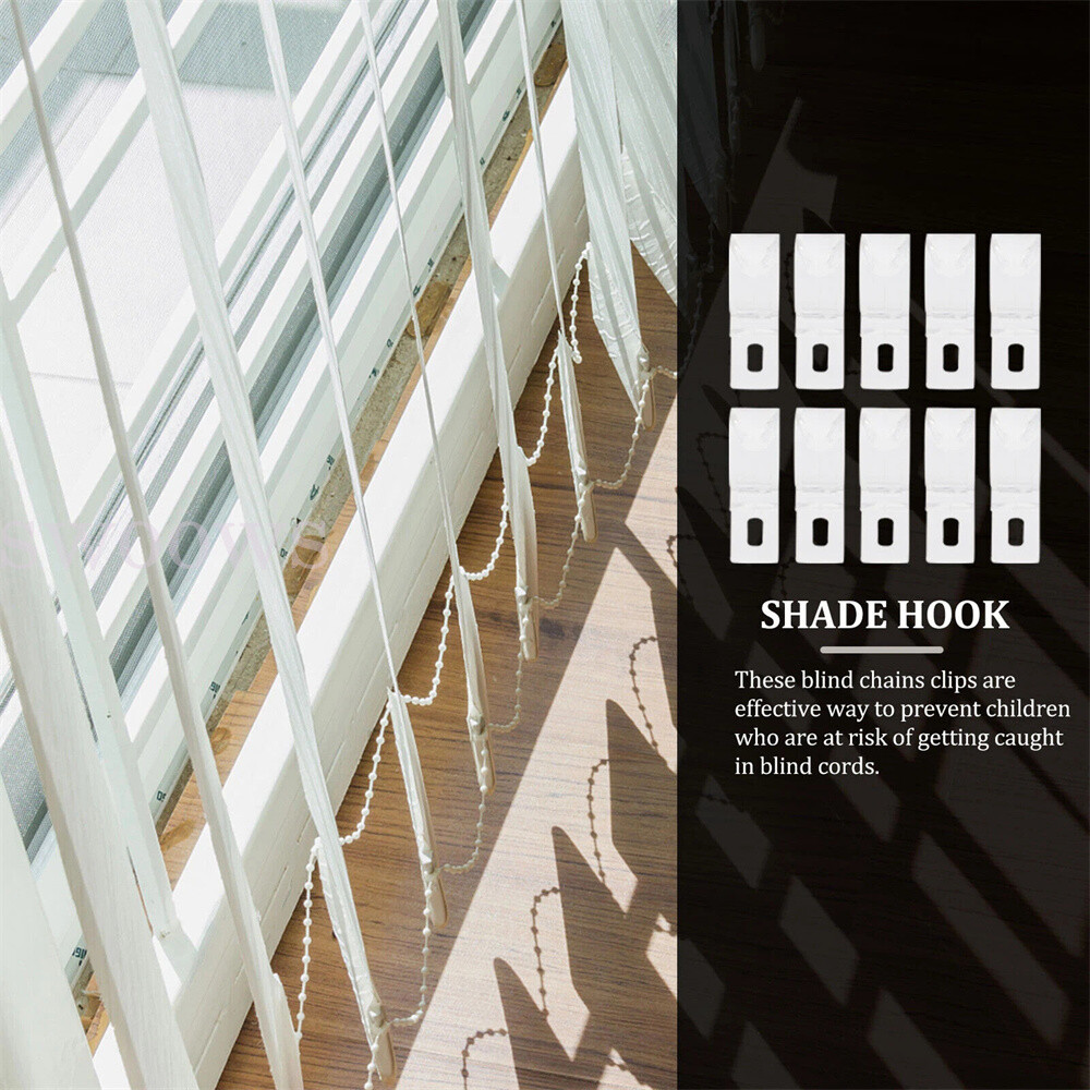 10pcs Safety Roller Blind Chain Shade Tensioner Holder Clip Curtain ...