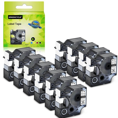 10Packs 3/4" Black on White Flexible Nylon Label Tape 18489 For DYMO ...