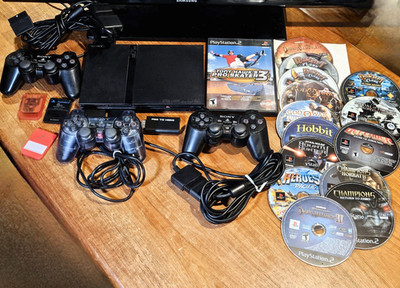 PS2 LOT: PlayStation 2 Slim Console Model SCPH-75001 Working w/ 14 ...
