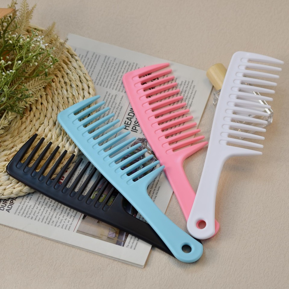 4PCS Wide Tooth Hair Comb for Curls Women - Large Hair Detangling Combs ...