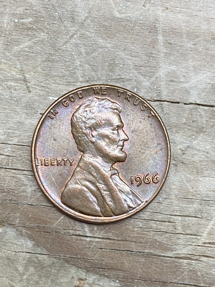 1966 Penny No Mint Mark - Lincoln Memorial Cent - Letters On Rim Error ...
