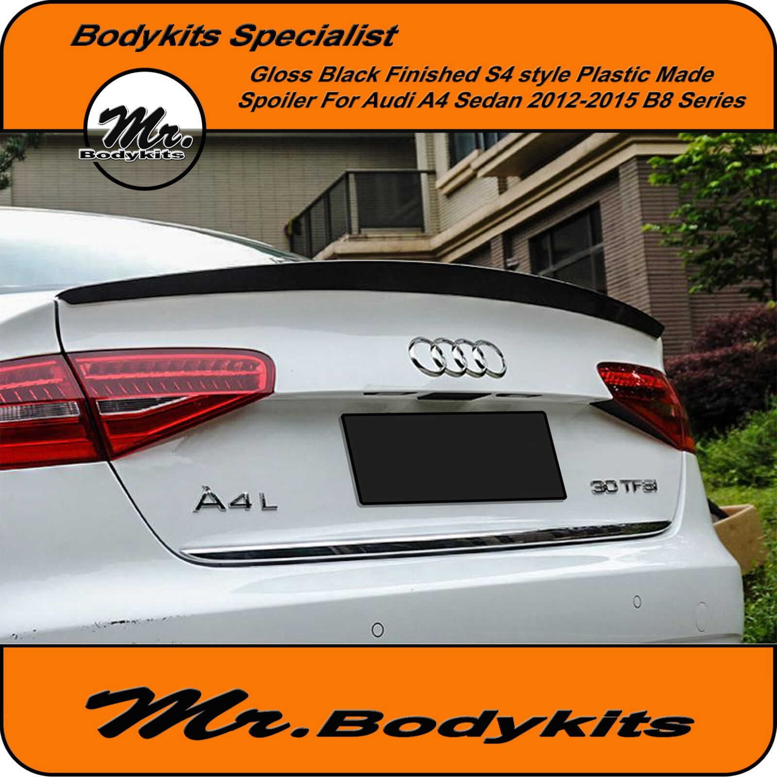 Gloss Black Finished S4 Style Rear Boot Spoiler Wing For Audi A4 Sedan ...