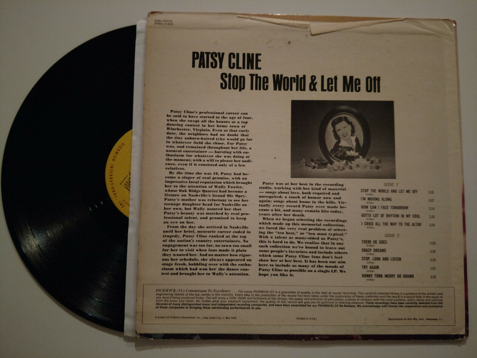 PATSY CLINE LP STOP THE WORLD & LET ME OFF 1966 HILLTOP JS-6039 | eBay