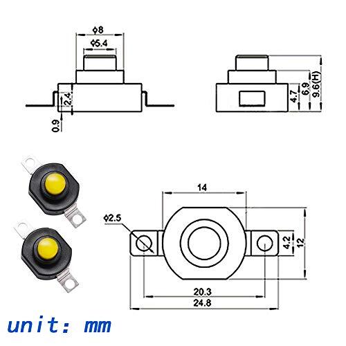 mxuteuk 30pcs Self-Lock Micro Push Button Switch DC 12V Switch 0.5A ...