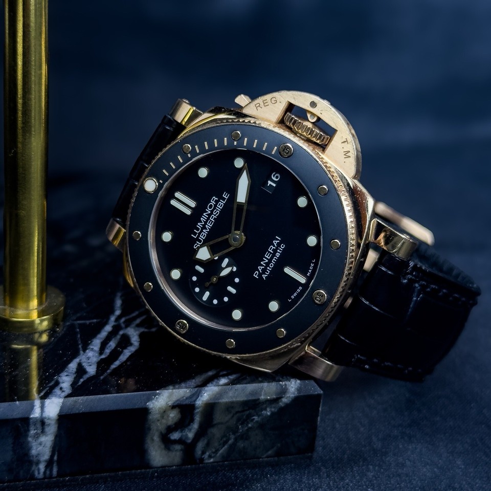 Panerai Luminor Submersible GoldTech 1950 PAM00684 42mm Complete Set w 4 Straps | eBay