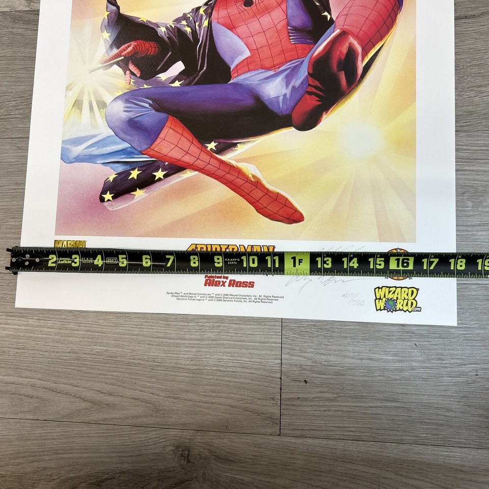 Spider-Man By Alex Ross Signed & Numbered Art Lithograph 417/750 Wizard ...