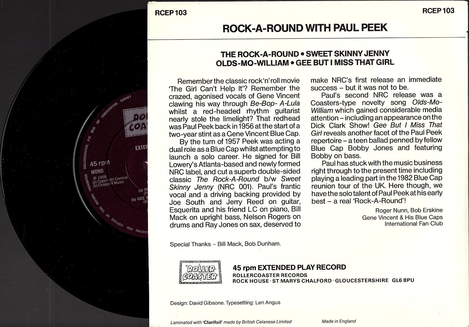 PAUL PEEK EP ROLLERCOASTER " ROCK-A-ROUND WITH " [UK] | eBay