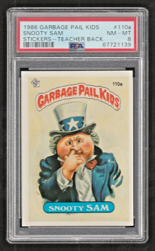 1986 Garbage Pail Kids Series 3 #110a Snooty Sam - Teacher Back PSA 8 ...