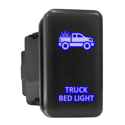 TRUCK BED LIGHT Blue Backlit Switch Tall Push Button 1.54"x 0.83" (Fit ...