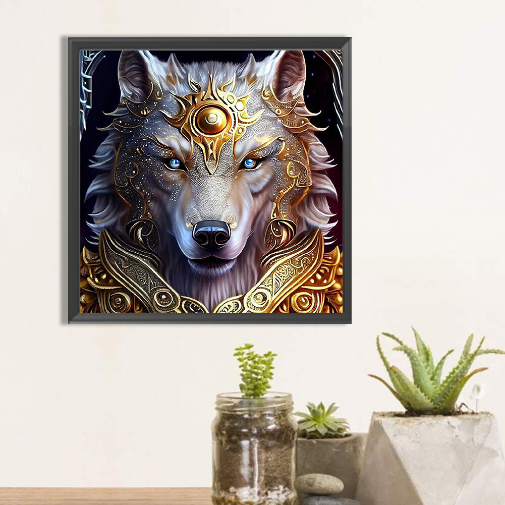 5D DIY Full Round Drill Diamond Painting Wolf Kit Home Decoration Art ...