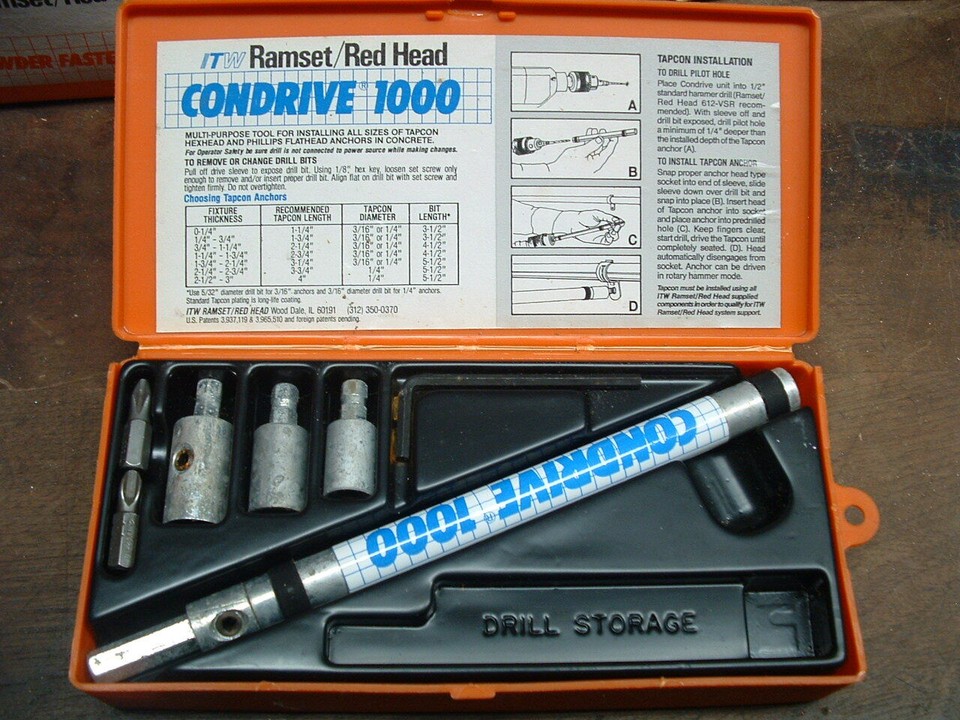 RAMSET MULTI PURPOSE TOOL KIT FOR INSTALLING ALL SIZE TAPCON ANCHORS IN ...