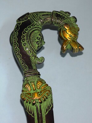 Dragon Head Shape Door Handle Bottom Curvy Tail Yali Theme Brass Door ...