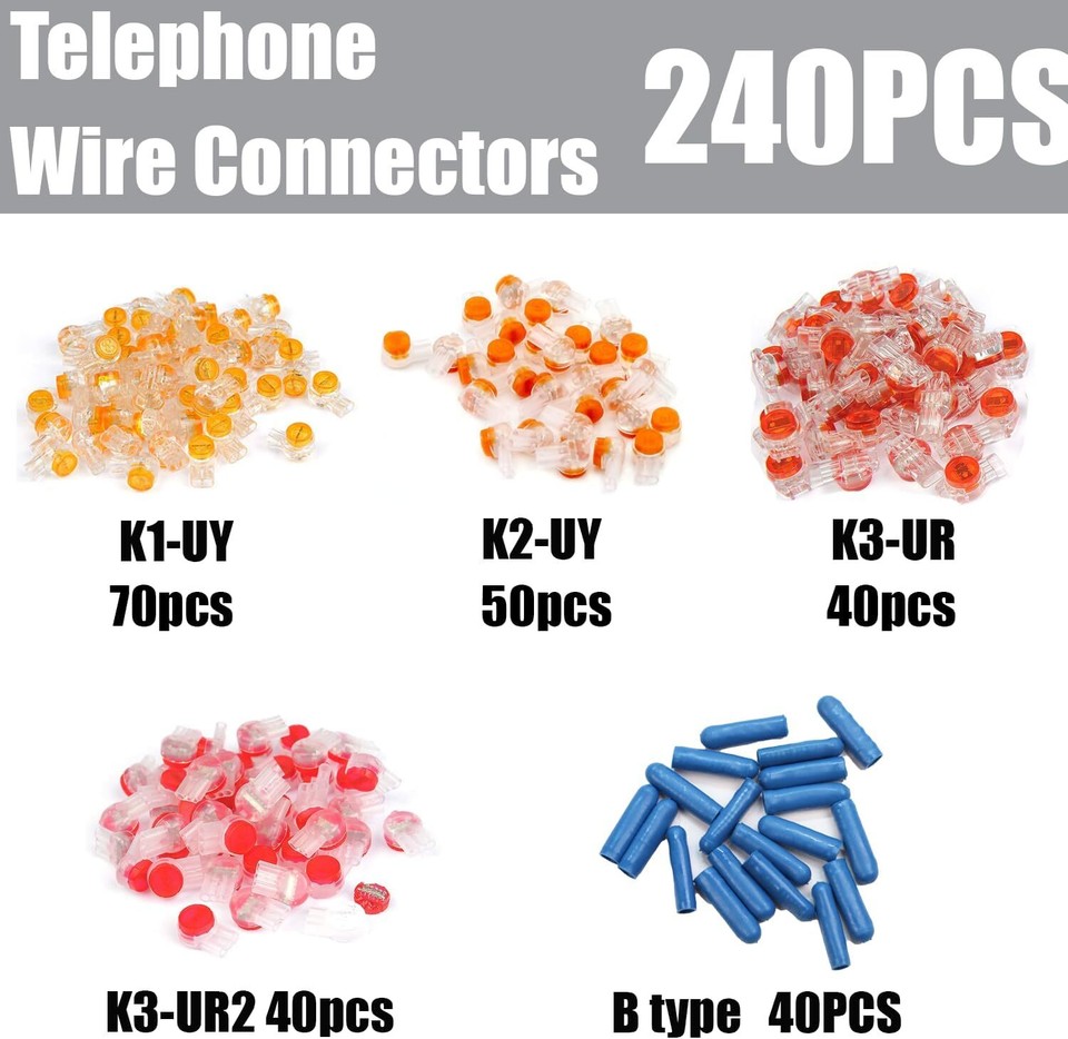 Wire Telephone Connectors kit,Waterproof Data Phone K1-UY/K2-UR/K3-UR ...