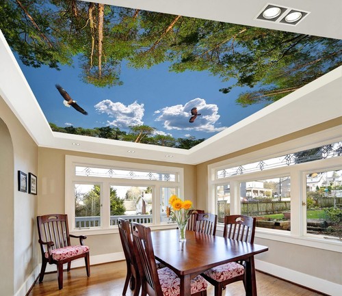 3D Flying Eagle G3654 Ceiling WallPaper Murals Wall Print Decal Deco ...