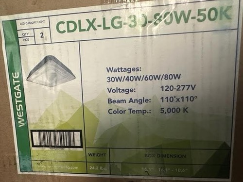 Westgate Led Canopy/Garage Light CDLX-LG-30-80W-50K | eBay