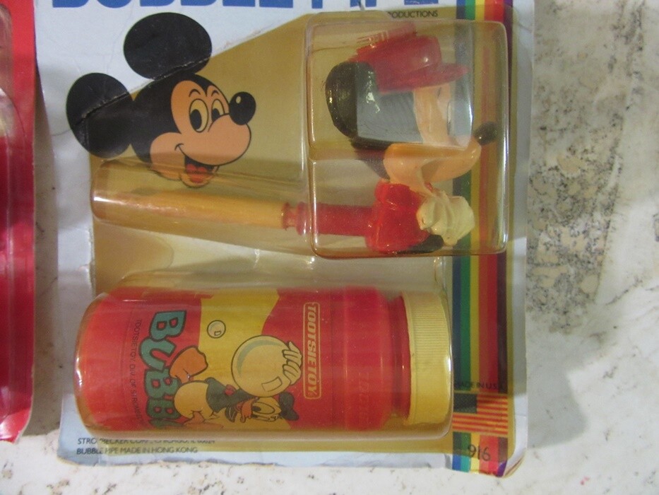 2 Vintage Mickey Mouse Disney Tootsietoy Bubble pipes, tub | eBay