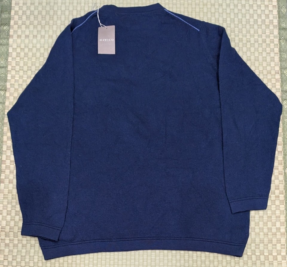 NWT Hawico 100% Pure Cashmere Sweater Navy Blue Men's Size XL Made in ...