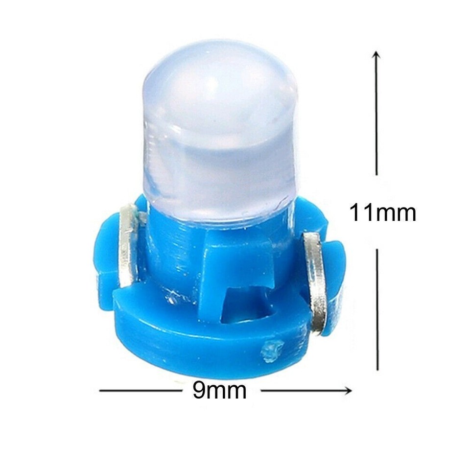 10x Blue T3 Neo Wedge LED Bulbs Car Instrument Panel Light 9mm*11mm DC ...