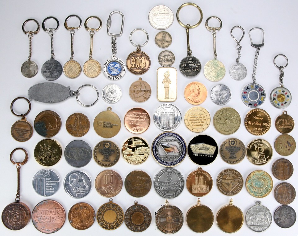 Lot of 60 Assorted Medallions Medals Tokens Key Fobs - Aviation ...