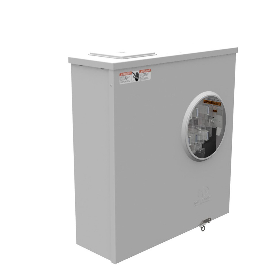 Milbank 200A 3-Phase Meter Socket Ringless Lever OH/UG Side Wireway ...