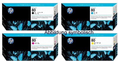 Original HP 80 Druckkopf schwarz cyan magenta gelb C4820A C4821A 22A ...
