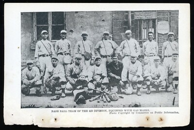 1919 Baseball Guide Page - 1918 WWI 42nd Division Baseball Team with ...