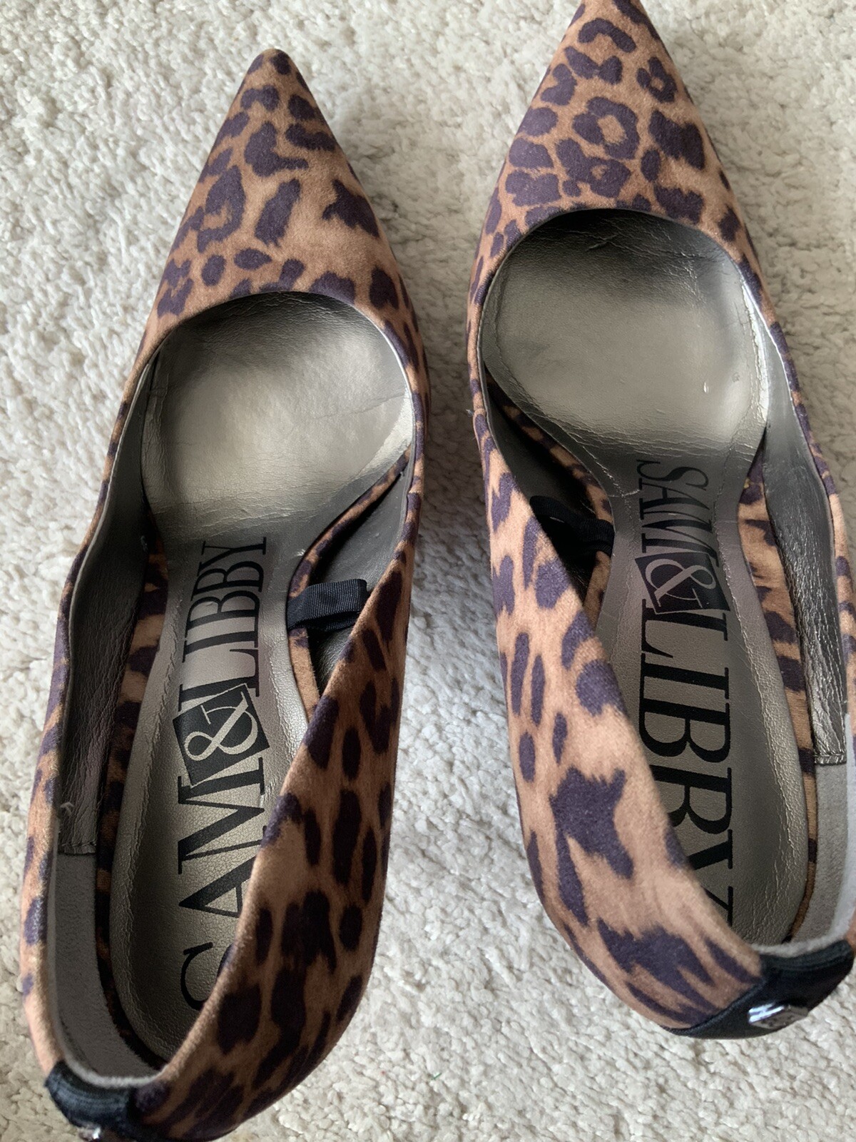Sam & Libby Dixie Leopard 4 inch Heeled Pumps Size 8 … - Gem