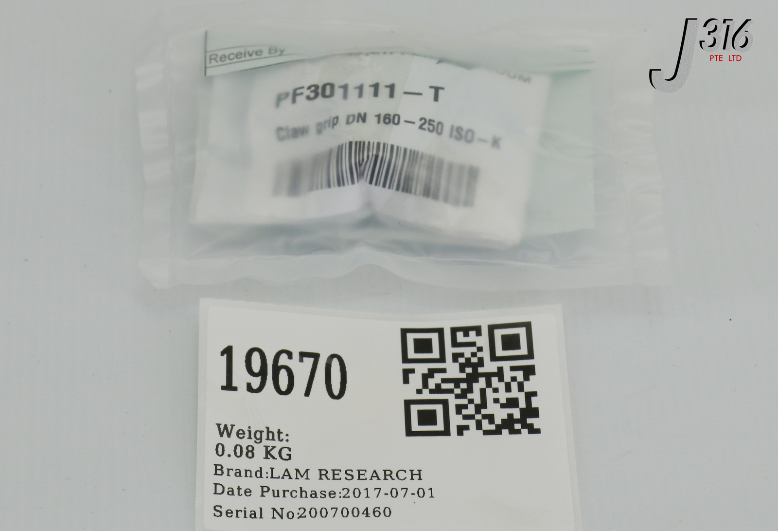 19670 LAM RESEARCH CLAMP SGL CLAW ISO-MESC PFEIFFER VACUUM (NEW) 796 ...